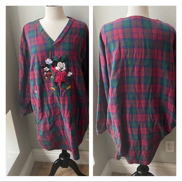 Disney | Intimates & Sleepwear | Vintage Disneyland Minnie Plaid ...